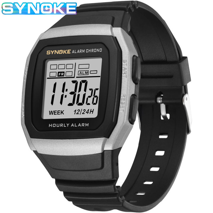 SYNOKE Men's watch LED display digital watch fashion sports waterproof ...