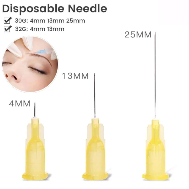 100pcs Disposable Needle syringe needle injection cosmetic 4mm/13mm 30G ...