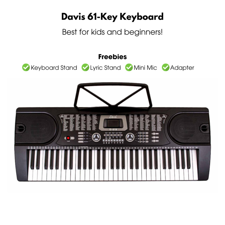 Davis D-619 61-Key Piano with Keyboard Stand | Lazada PH