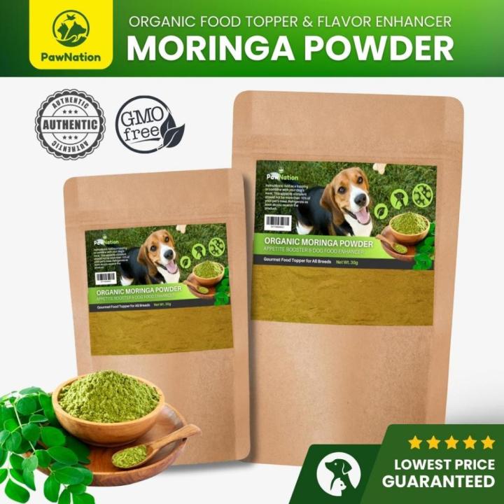 Pawnation Pet Moringa Powder All Natural Food Topper and Appetite ...