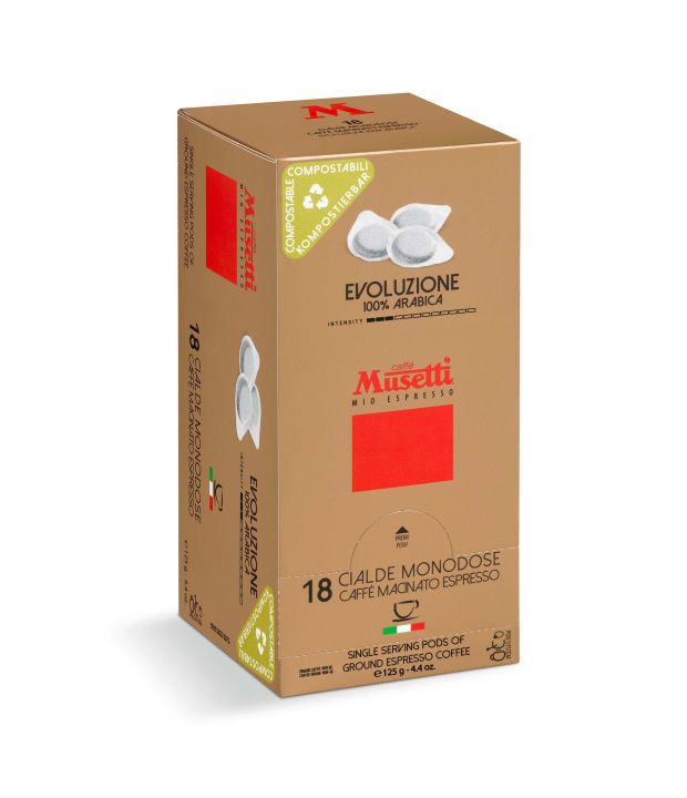 Caffe Musetti 18 pcs in Box Easy Serve Espresso (ESE) pods Evoluzione ...