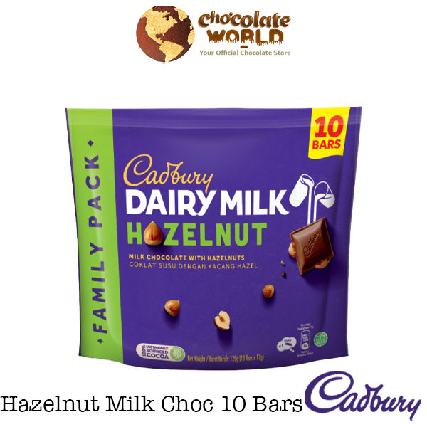 Cadbury Dairy Milk Hazelnut Family Pack 10Bars 120g | Lazada