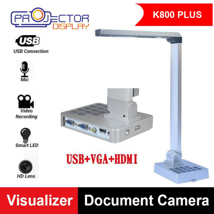 Máy Chiếu Vật Thể Scan Tài Liệu Màu Tốc Độ Cao K800 Plus Hỗ Trợ Kết Nối VGA - HDMI - USB - AV Độ ...