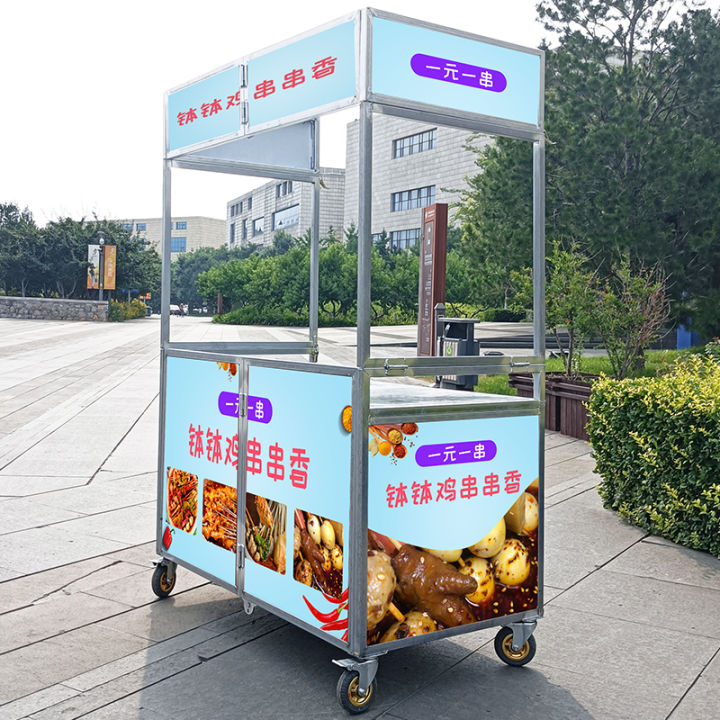 Night market mobile folding cart outdoor stall car display table snack ...