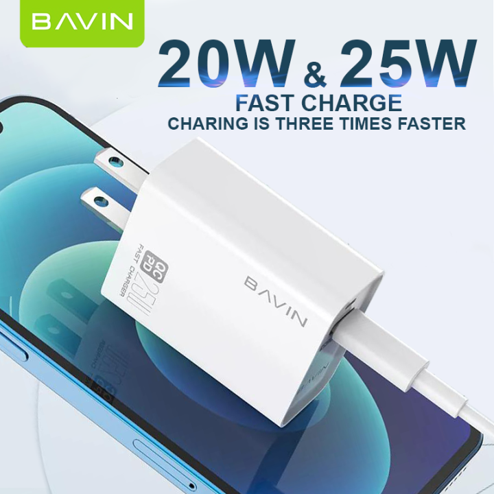 BAVIN PC657 PD Fast Charger Adapter 25W & 20W Type-C Power Delivery ...
