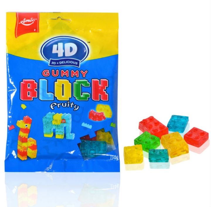 4D Gummy Blocks Fruit Candy Flavor 40g kids sweets snack blackpink ...