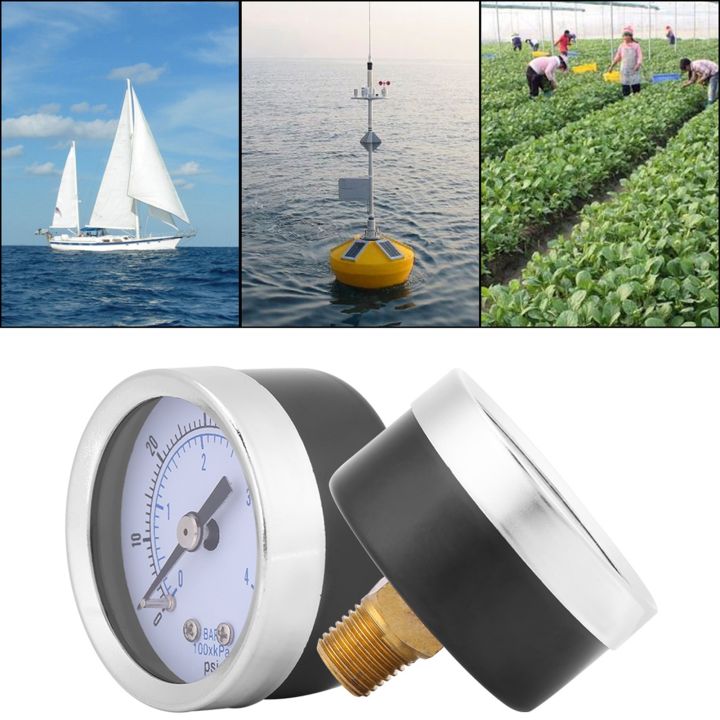 Air Pressure Gauge 0-60psi 0-4bar Manometer 1/8 BSPT Pressure Gauge Hydraulic Gauge for Water ...