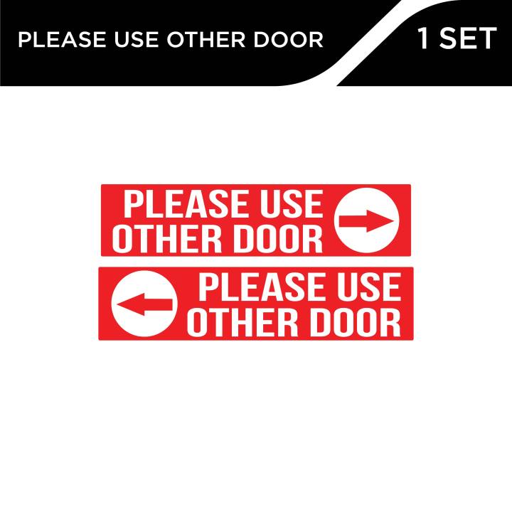 DSign Please Use Other Door Left and Right 2x8in" Wall/Glass Signage ...