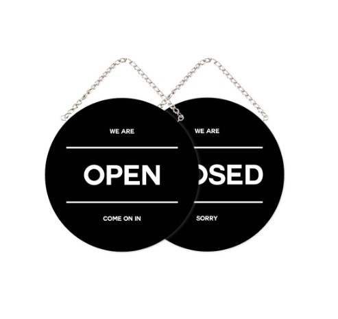 Open close signage back to back logo signage sign open and close ...
