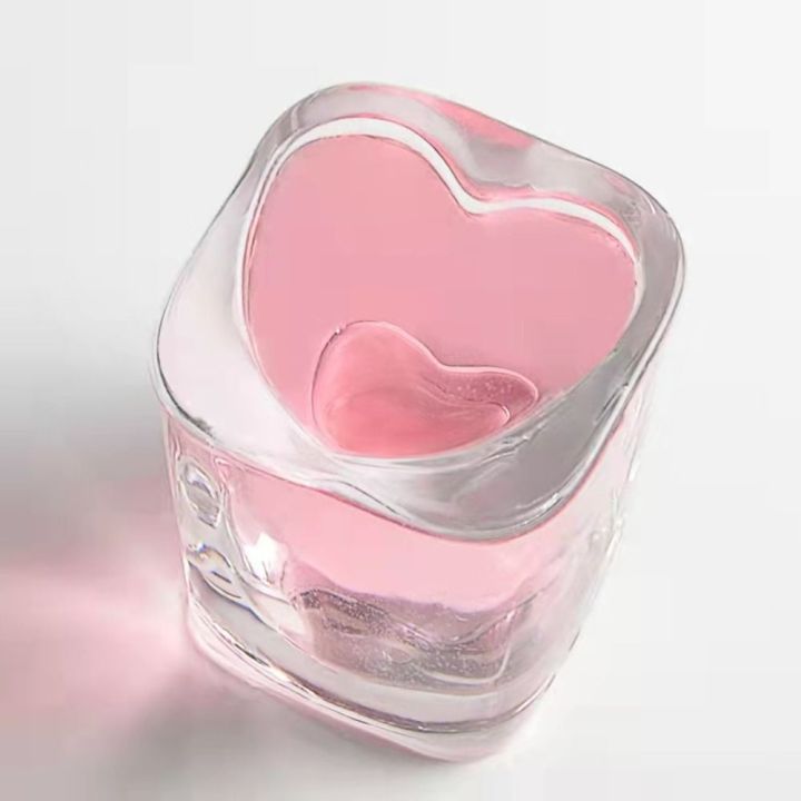 SZDTJ Transparent Heart Love Shaped Cup Square Heart Shaped Square ...