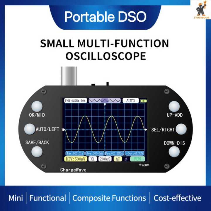 Mini Automotive Oscilloscope Digital Oscilloscope 200Khz Bandwidth ...