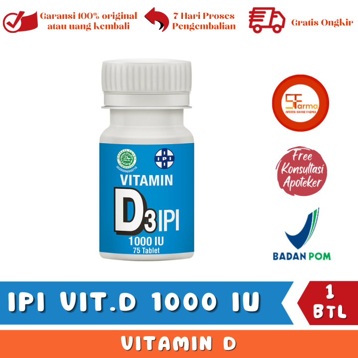 VITAMIN D3 IPI 1000 IU 75 TABLET | Lazada Indonesia
