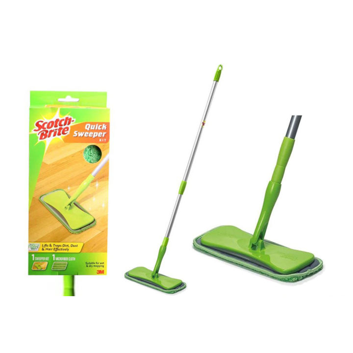 3M™ Scotch-Brite™ Quick Sweeper Microfiber Mop, MF400, Green, 1 Piece ...