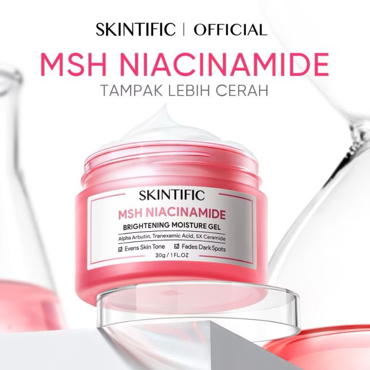 SKINTIFIC - MSH Niacinamide Brightening Moisturizer Gel 30g | Niacinamide Skincare Facial with ...