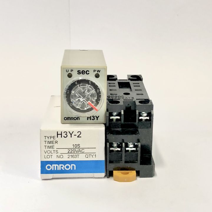 Timer Omron H3Y-2 Coil (220V) 0-10Sec+Socket | Lazada.co.th