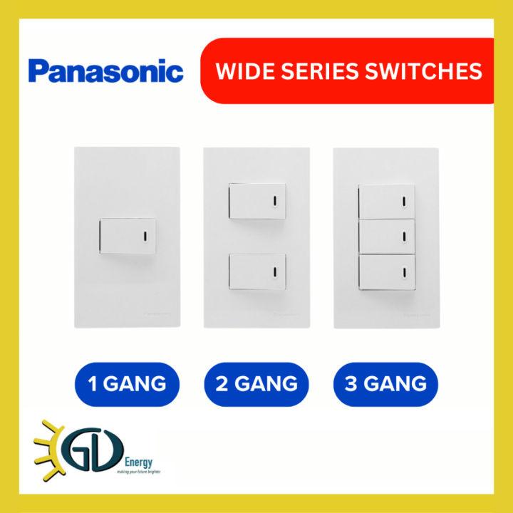 Panasonic Wide Series 1 Way Switches 1gang 2gang 3gang with plate ...