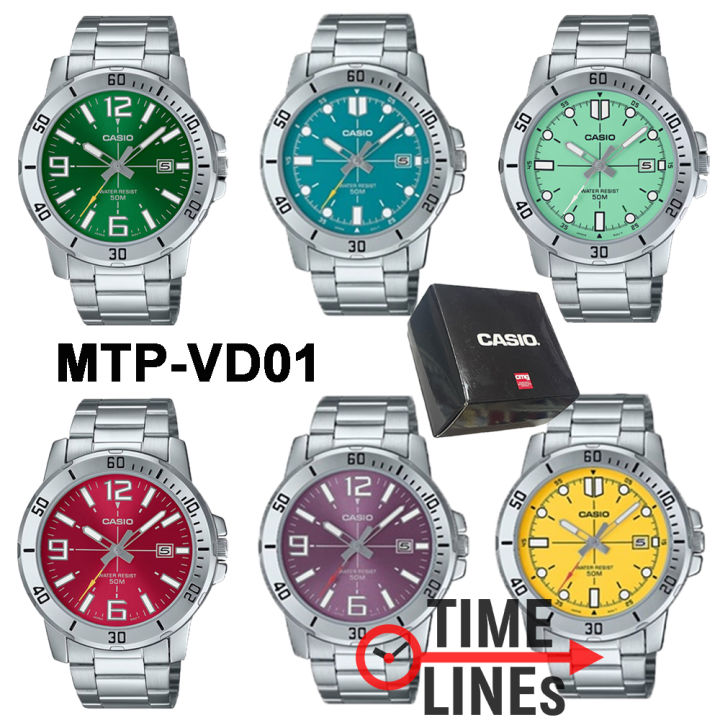 !!ประกัน1ปีและกล่อง CMG!! CASIO รุ่น MTP-VD01D-3BV MTP-VD01D-3E1V MTP ...