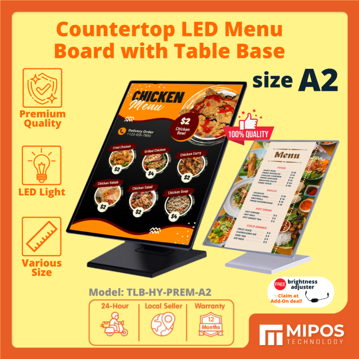 LED Menu Table Display Board A2 Standing Countertop/A2 Backlit LED Menu ...