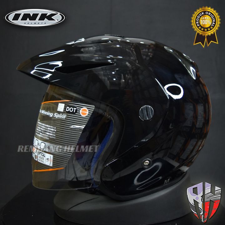HELM INK CX22 SOLID ORIGINAL WARNA BLACK METALIC - HELM INK ORI HITAM ...