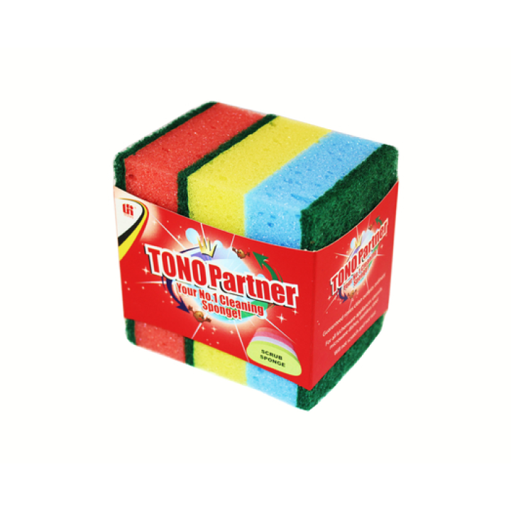 Tono Partner Multifunctional Sponge Scouring Pad Heavy Duty Scouring ...