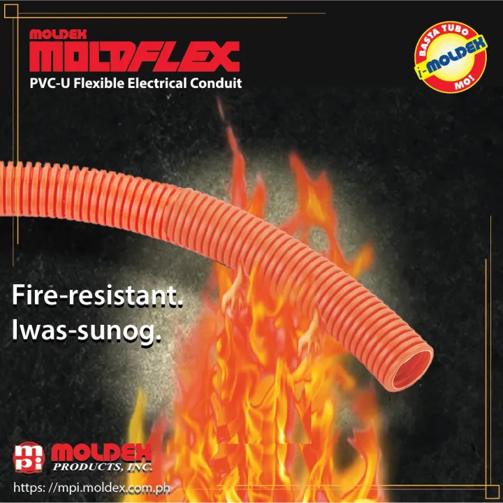 MOLDFLEX Fire Resistant PVC-U Flexible Hose Cable Management 100 meters ...