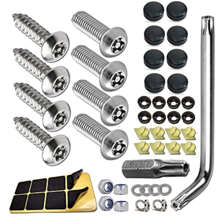 License Plate Screws Set License Plate Mounting Hardware Security ...