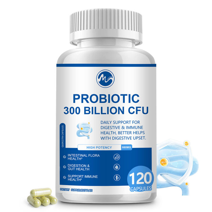 Probiotic 300 Billion CFU Capsules Organic Prebiotics for Immune ...