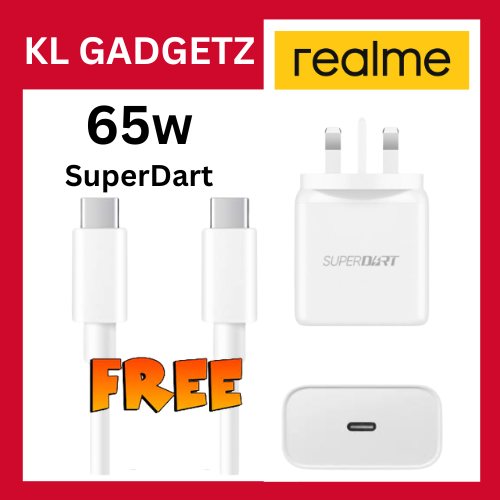 Ready Stock Realme 100% Vooc &SUPERDART 65W Flash Charging Adapter With Cable Micro USB & TYPE C ...
