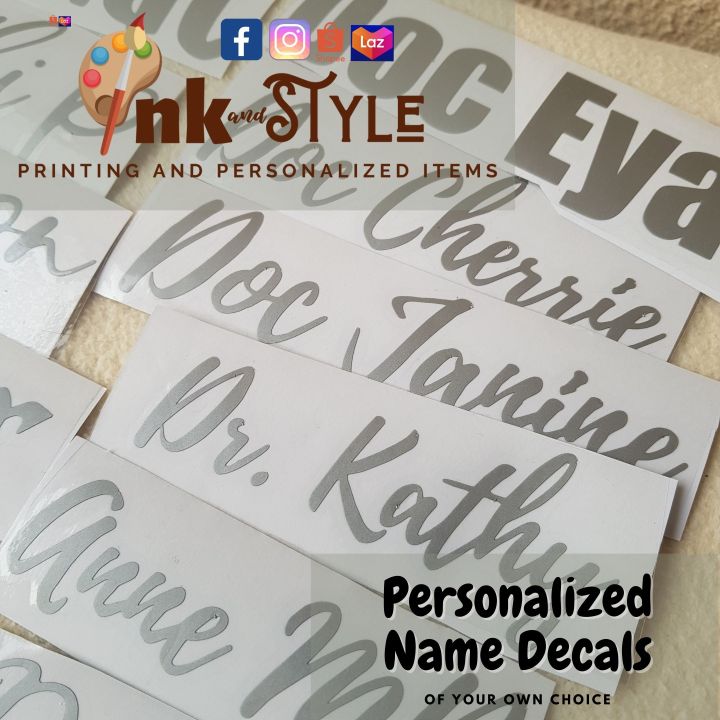 inkandstyleph Decal - Name Sticker - Name Decal - Vinyl Sticker | Lazada PH