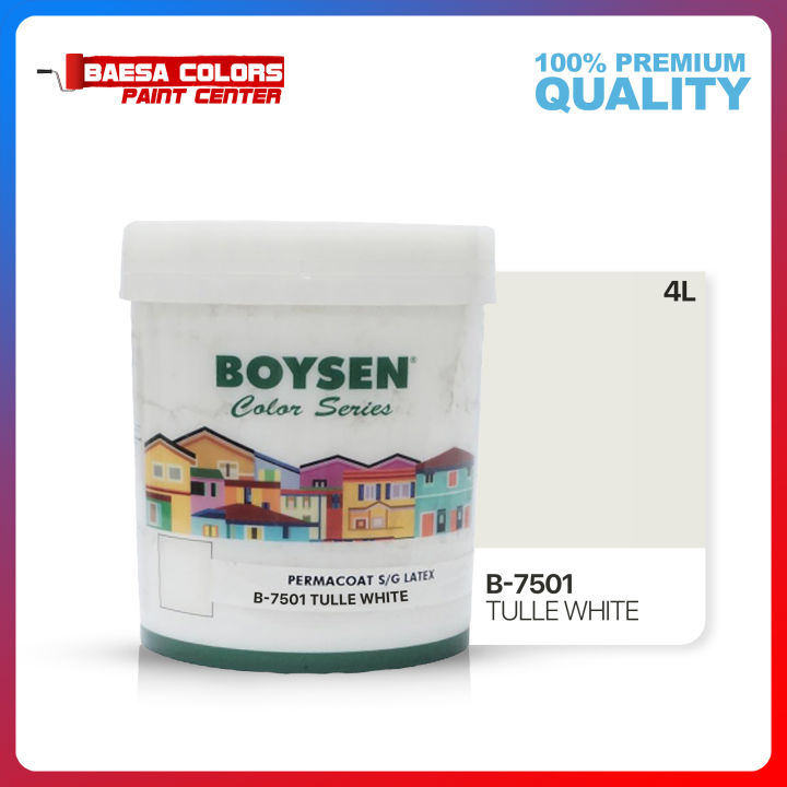 BOYSEN B-7501 TULLE WHITE SEMI GLOSS LATEX 4L | Lazada PH