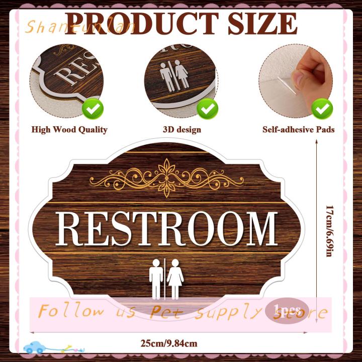 💝【Special price】💝Sha Unisex Restroom Signs Gender Neutral Bathroom ...