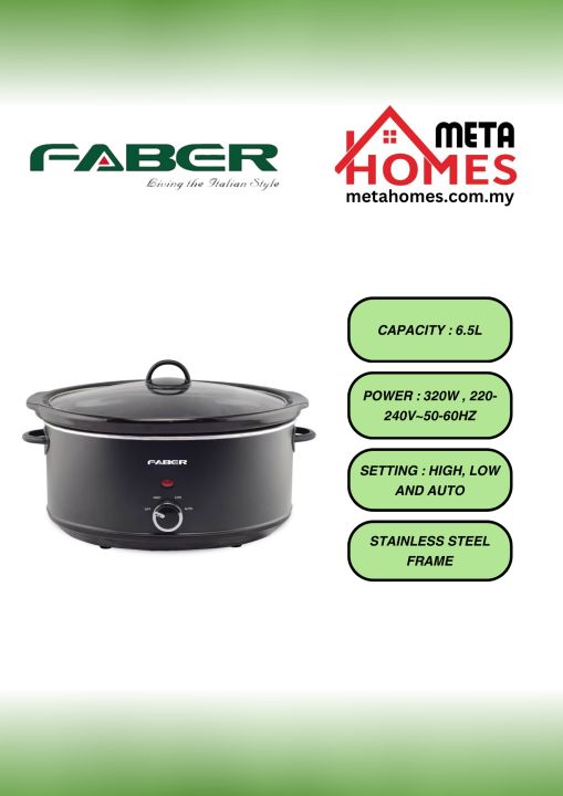 Faber 6.5L Slow Cooker FSC-650BK | Lazada