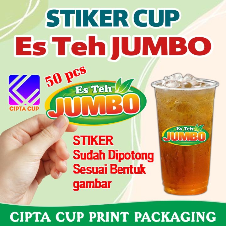stiker label nama cup es teh JUMBO | Lazada Indonesia