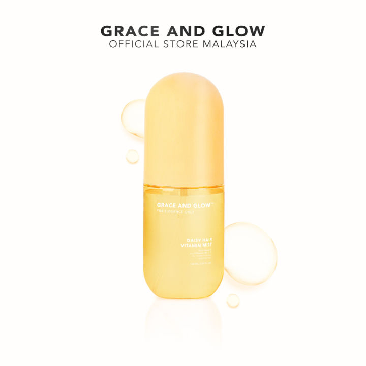 (100ml) Grace and Glow Daisy Hair Vitamin Mist - Hair Perfume Serum Volumizing Spray Anti Rambut ...