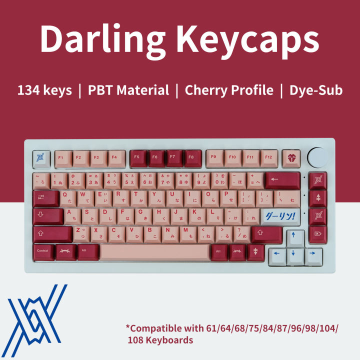 [sg Local Stock] Darling Keycaps 134 Keys Cherry Profile Pbt Dye Sub Royal Kludge