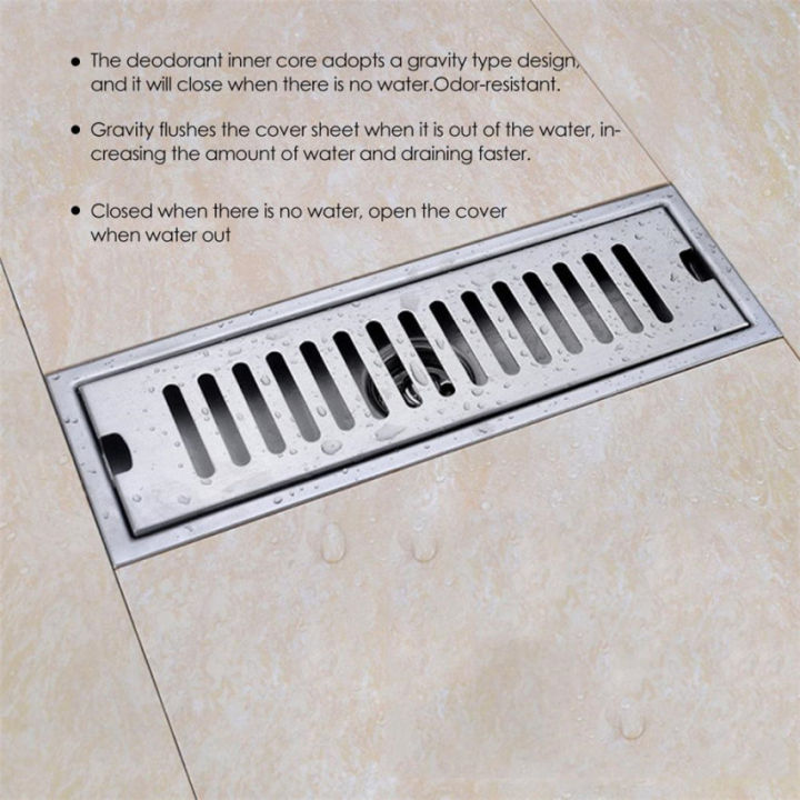 【In Stock】304 Stainless Steel Rectangular Floor Drain Bathroom ...