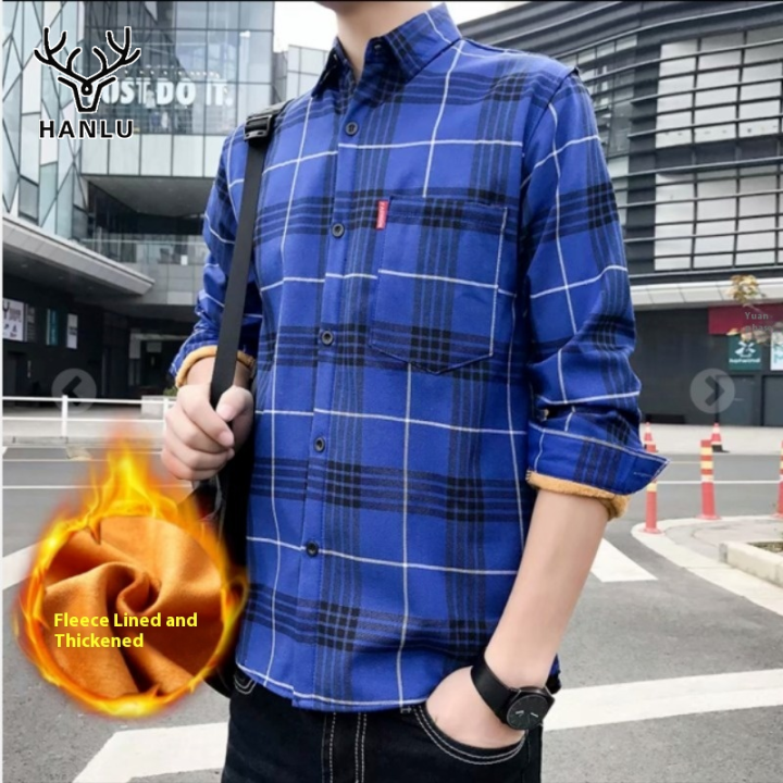 Hanlu เสื้อโค้ตบุนุ่มผ้าฟลีซนักเรียนทรงหลวมทันสมัยเสื้อสุดหล่อทรงหลวม ...