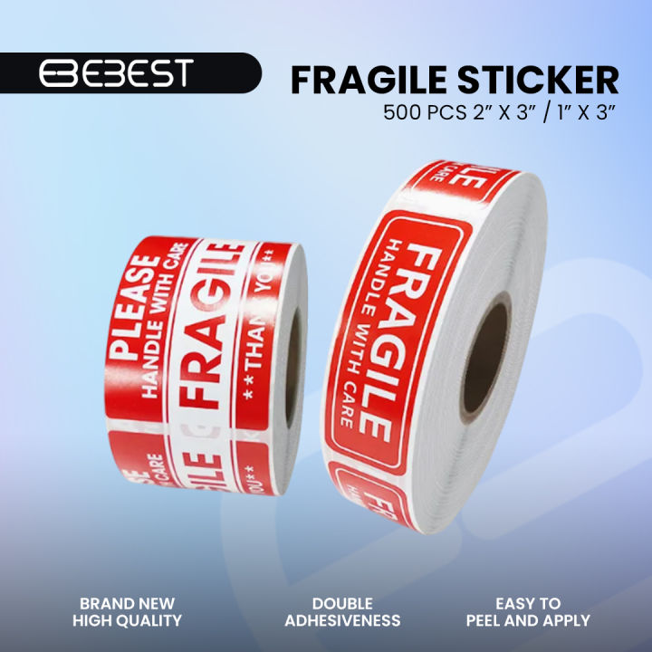 500pcs Fragile Sticker 2x3/1x3 inches Red Handle with Care Warning ...