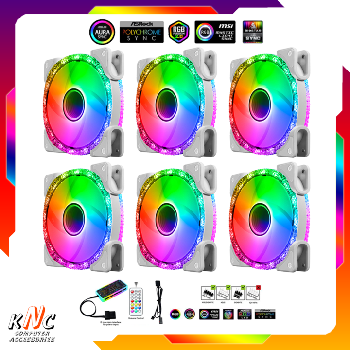 Bộ Quạt Tản Nhiệt Diamond U1 Trắng Kích Thước 12cm Fan Led RGB Đồng Bộ ...