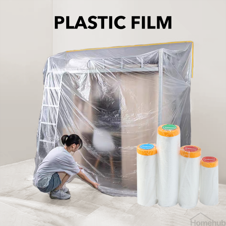 Homehub Renovation Plastic Dust Cover Protection Drop Sheet For Clear ...