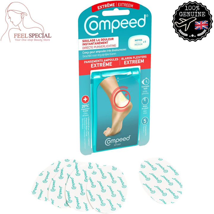 COMPEED Extreme Heel Blister Plasters, 5 Hydrocolloid Plasters, Foot ...