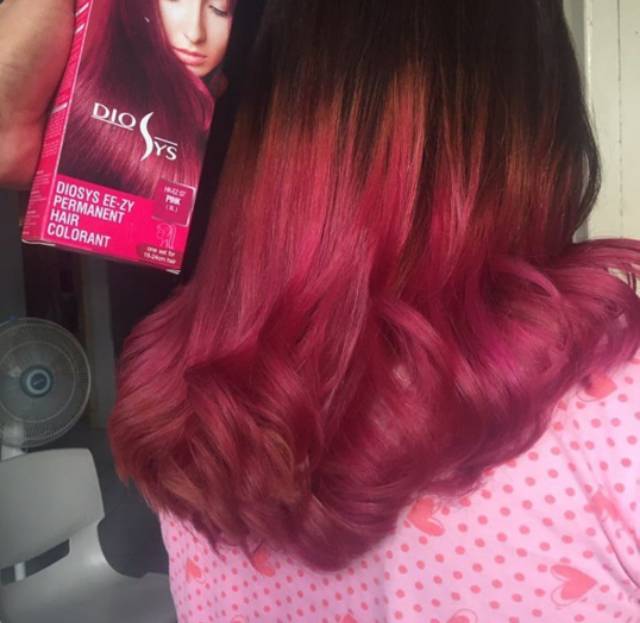 Cat rambut hair color Diosys 100ml Warna Pink semir rambut 100ml plus ...