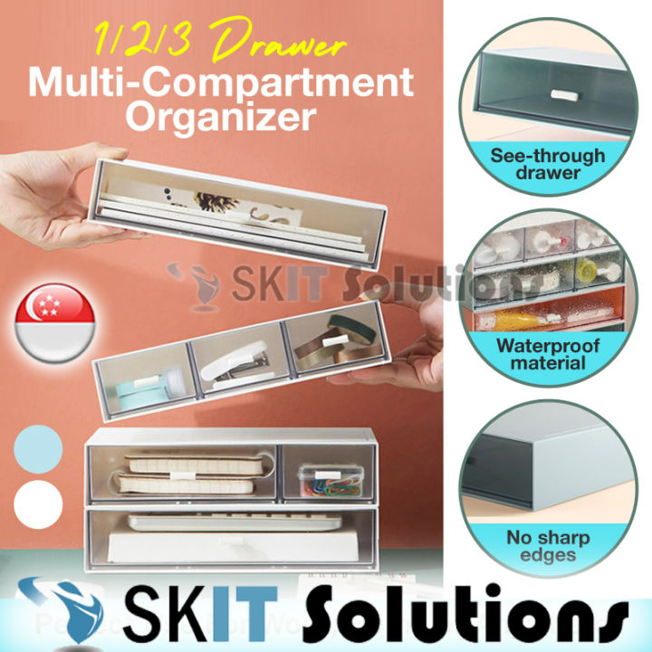 Multi-Compartment Desk Storage Organizer Desktop Drawer Box Cabinet ...