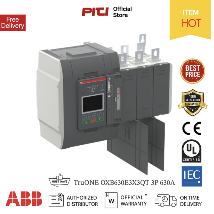 ABB ATS The TruONE OXB630E3X3QT 3P 630A 200-415VAC 50/60Hz, อุปกรณ์ ...