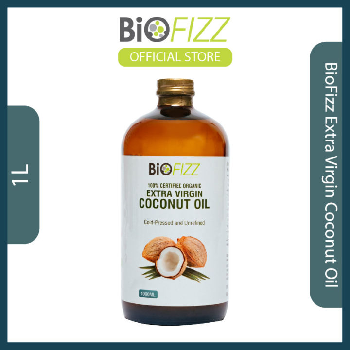 BIOFIZZ Extra Virgin Coconut Oil 1L Cold Pressed Coconut Oil Minyak ...