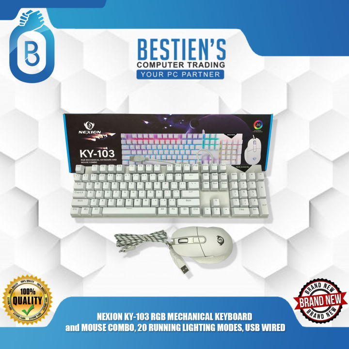NEXION KY-103 RGB MECHANICAL KEYBOARD and MOUSE COMBO, 20 RUNNING ...