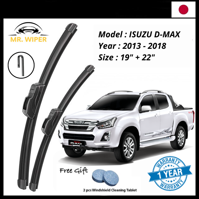 🔥MR WIPER🔥 ISUZU D-MAX DMAX (2013-2018) JAPAN TECHNOLOGY WIPER BLADE ...