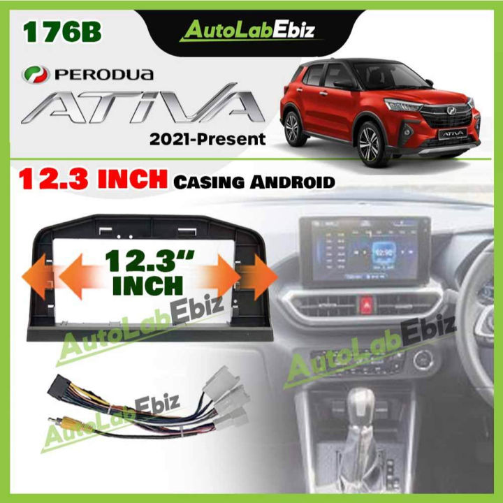 BBA Perodua Ativa 2021-2024 - 12.3 inch BBA Casing Android with socket ...