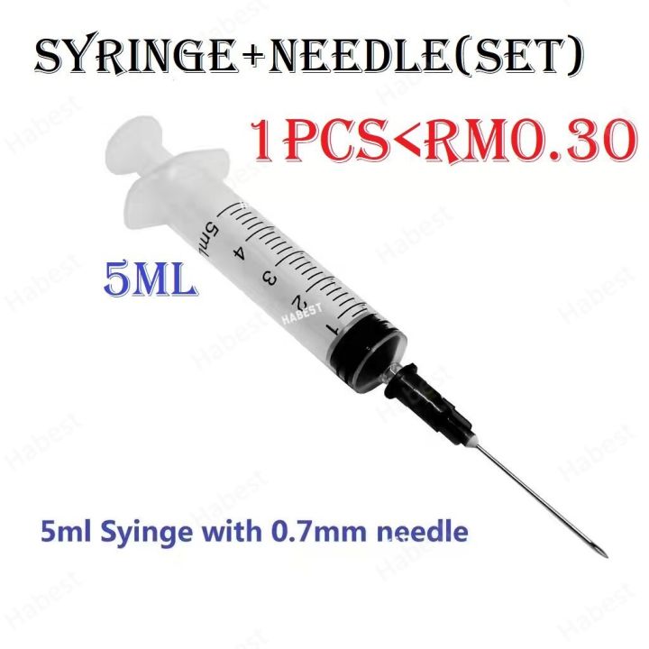 [Full Set] Disposable sterile SYRINGE / JARUM / PICAGARI '1ML/2.5ML/5ML' LUER SLIP with needle ...