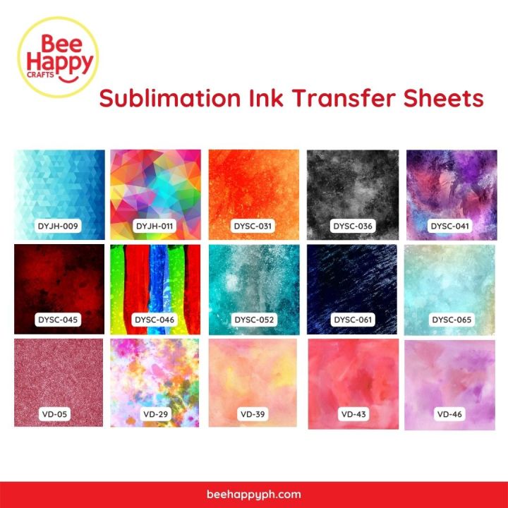 Bee Happy Random Textures Sublimation Ink Transfer Sheets 12" x 12" 3 ...
